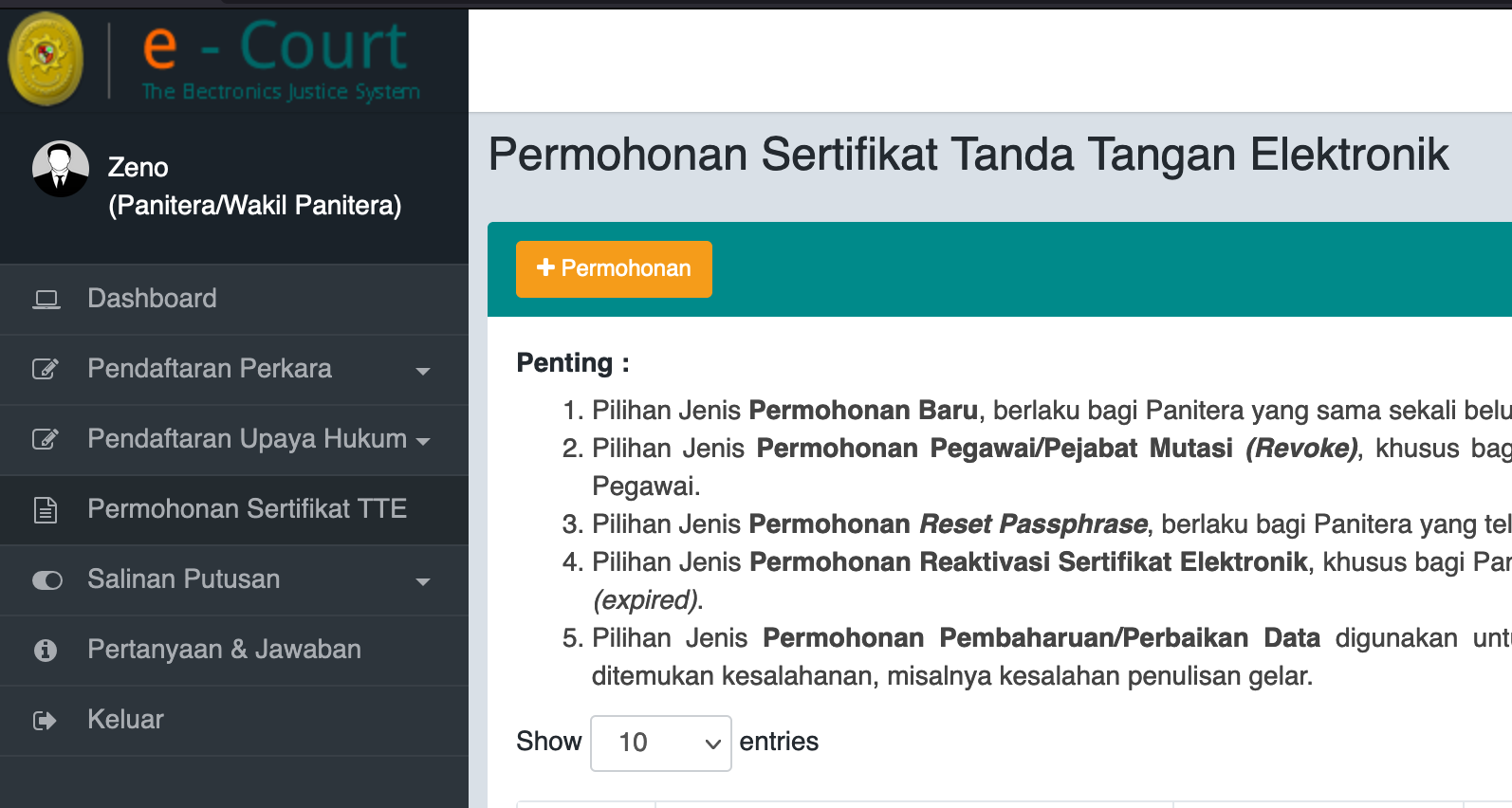 Sertifikat Elektronik untuk Tanda Tangan Elektronik (TTE) e-Sign
